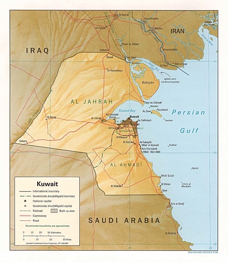 Mapas de Kuwait – Recortes de Oriente Medio